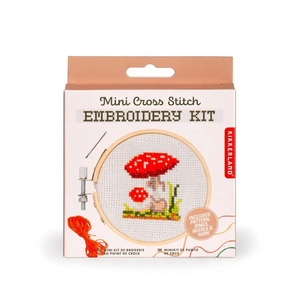 Mini Cross Stitch Embroidery Kit - Mushroom — Georgia Bushcraft
