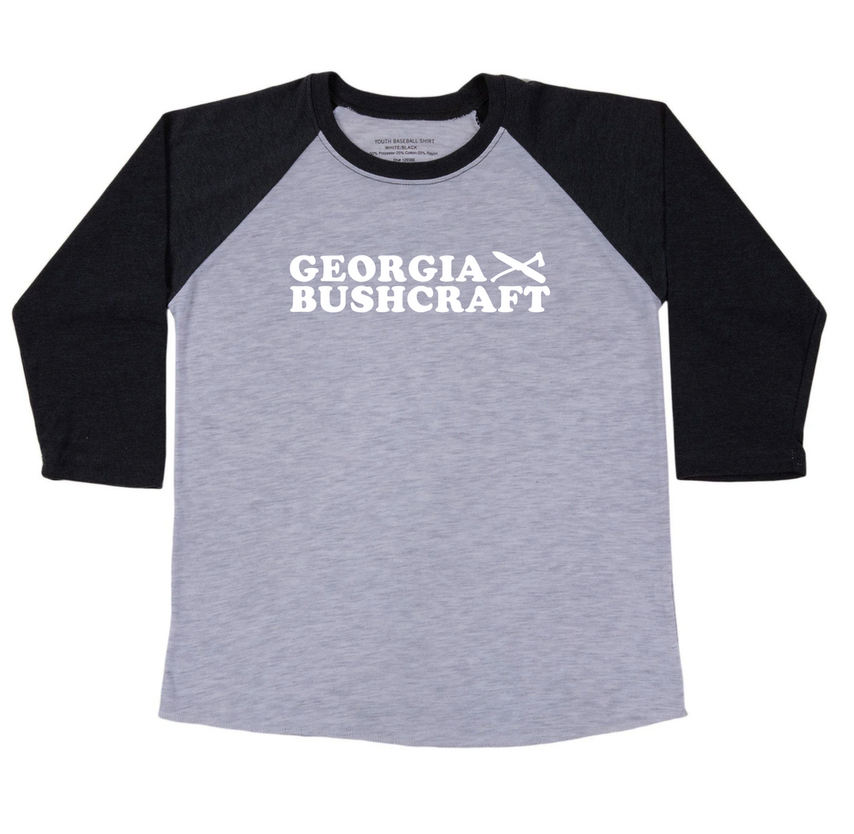 GABC Logo Youth Baseball 3/4 Sleeve - Gray — Georgia Bushcraft
